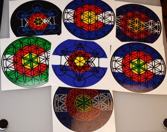 Sacred geometry sticker | Etsy