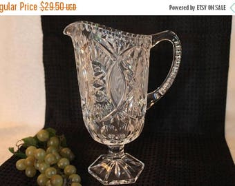 Cut glass pitcher | Etsy