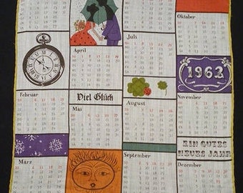 1962 calendar | Etsy