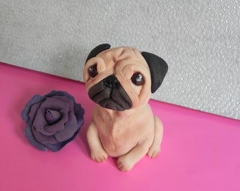 Pug cake topper | Etsy