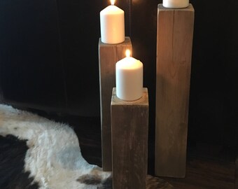 Rustic wood candle | Etsy