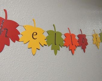 Fall leaf banner | Etsy