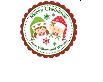 Christmas Elf Stickers Inspected by Elves Kids Christmas