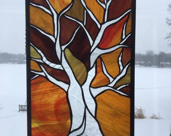 Stained Glass Fall Leaves