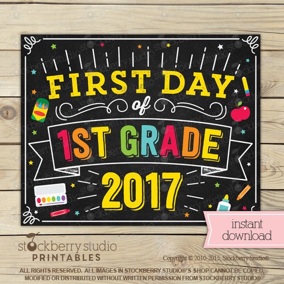 Items similar to First Day of 1st Grade - First Day of School Sign ...