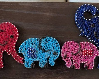 Elephant string art | Etsy