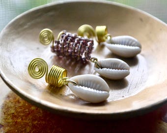 Gold Loc Jewelry Cowrie Shell Dreadlock Jewelry Dread Bead