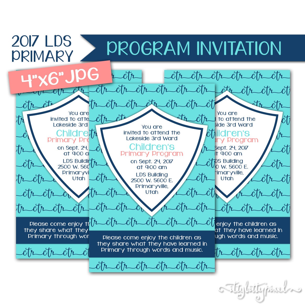 Sacrament Program Invitation LDS Primary 2017 Theme CUSTOM