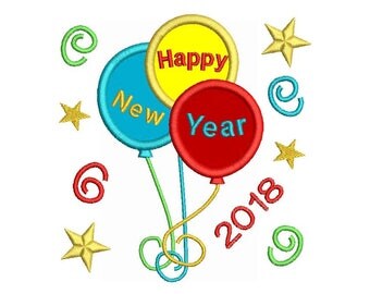 Instant Download My 1st/First New Year Applique Embroidery