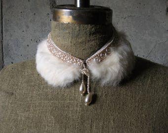 Rabbit fur collar | Etsy