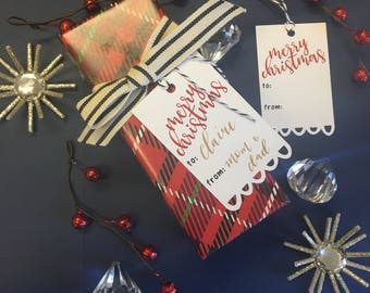 Red gift tags | Etsy