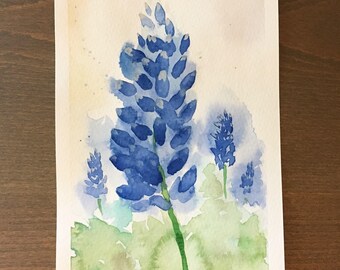 Bluebonnet painting | Etsy