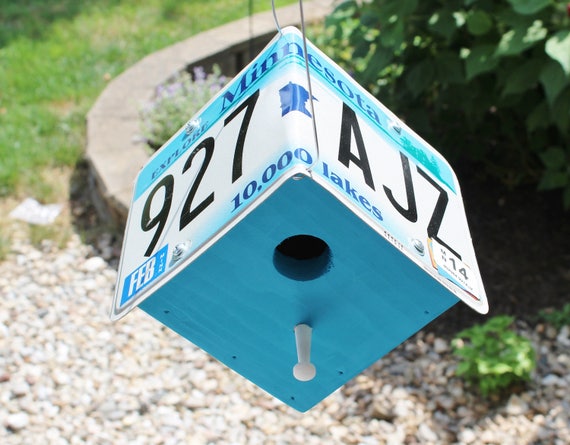 Minnesota 10000 Lakes License Plate Birdhouse