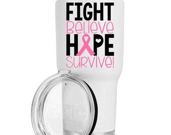 Breast cancer decal | Etsy