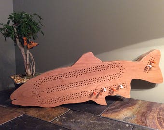 Fish cribbage board | Etsy