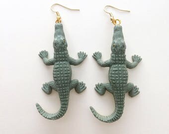 Alligator earrings | Etsy