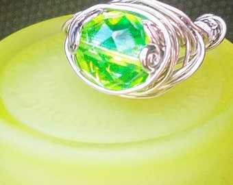 Uranium glass ring | Etsy