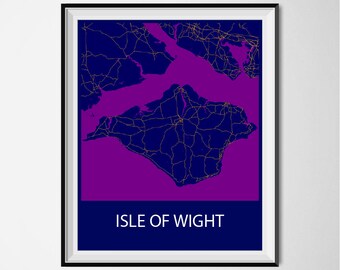 Isle of Wight Watercolor Map Art Print 518