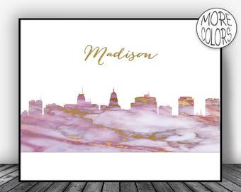 Madison Wisconsin Skyline Madison City Skyline Art Print