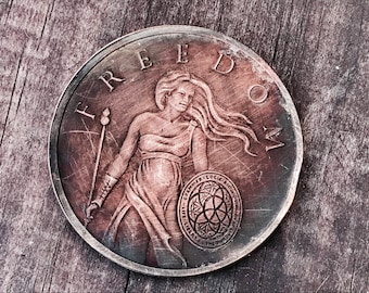 Irish Copper Coin Ring 1d Ireland Copper Coin