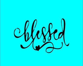 Cursive blessed | Etsy