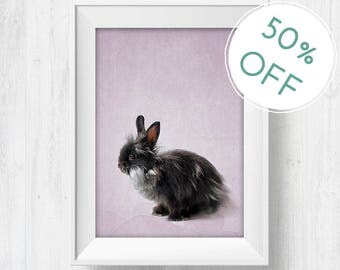Bunny Print Rabbit Art Bunny Wall Art Geometric Bunny