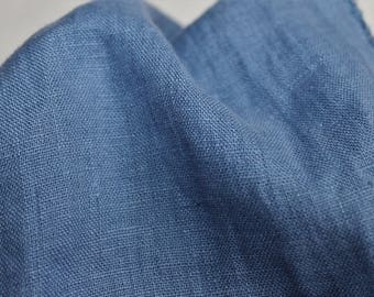 Blue linen fabric | Etsy