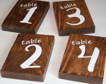 Rustic table numbers | Etsy