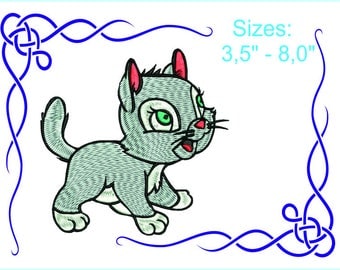 Cat embroidery | Etsy