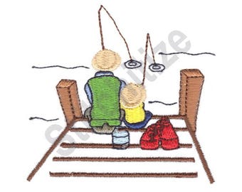 Fishing embroidery | Etsy