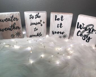Winter wood sign | Etsy