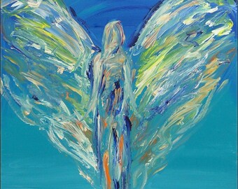 Abstract angel art | Etsy