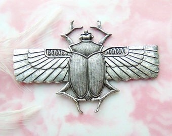 Silver scarab | Etsy
