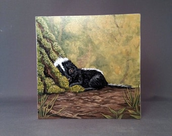 Skunk painting | Etsy