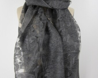Dark grey scarf | Etsy