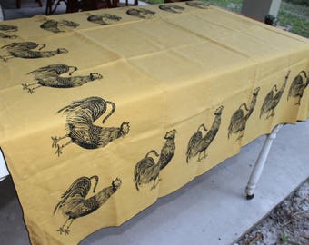 Rooster tablecloth | Etsy