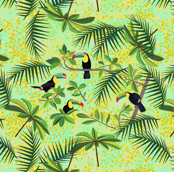 Toucans Fabric Toucans By Ornaart Toucans Tropical Exotic