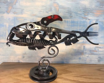 Metal fish art | Etsy