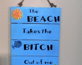 Funny beach signs | Etsy