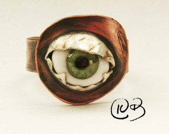 Glass eye ring | Etsy