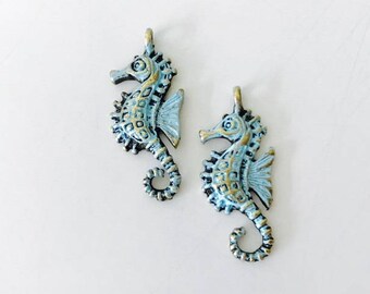 Seahorse charm | Etsy