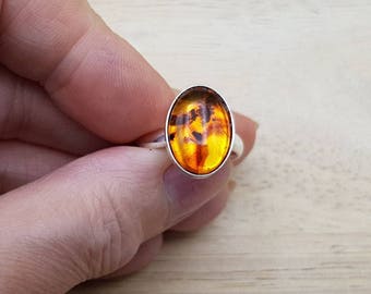 Amber ring | Etsy