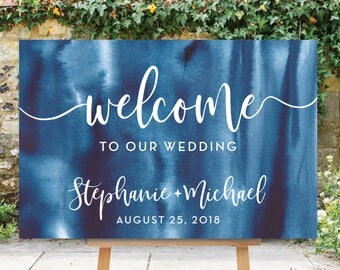 Blue wedding sign | Etsy