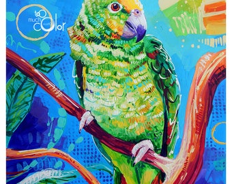Parrot painting | Etsy