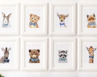 Woodland animal art | Etsy