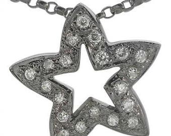Diamond Star Necklace Small White Gold natural Diamond Star