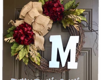 Monogram wreath | Etsy