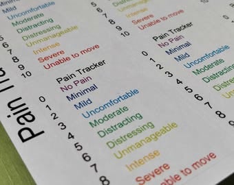 pain tracker stickers instant download printable pain