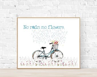 No rain no flowers | Etsy