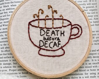 Coffee embroidery | Etsy